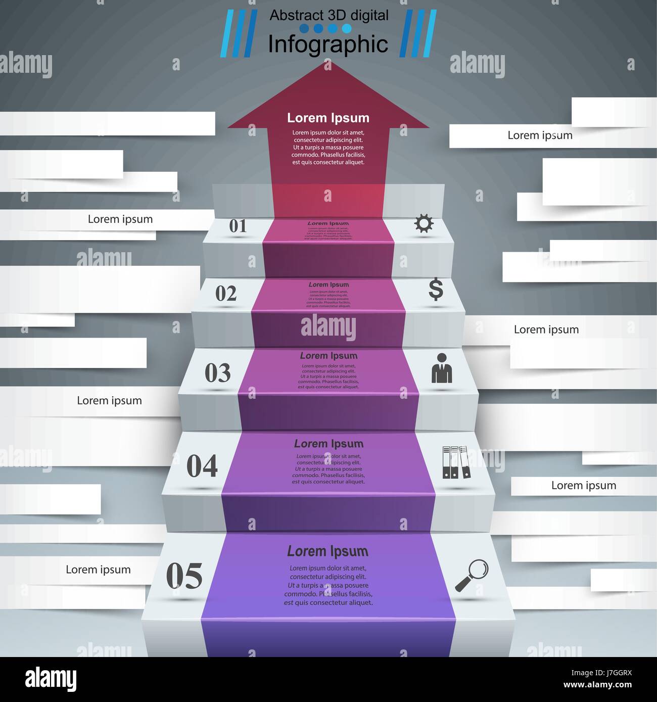 Infographics up the ladder to success. Business stair Stock Vector ...