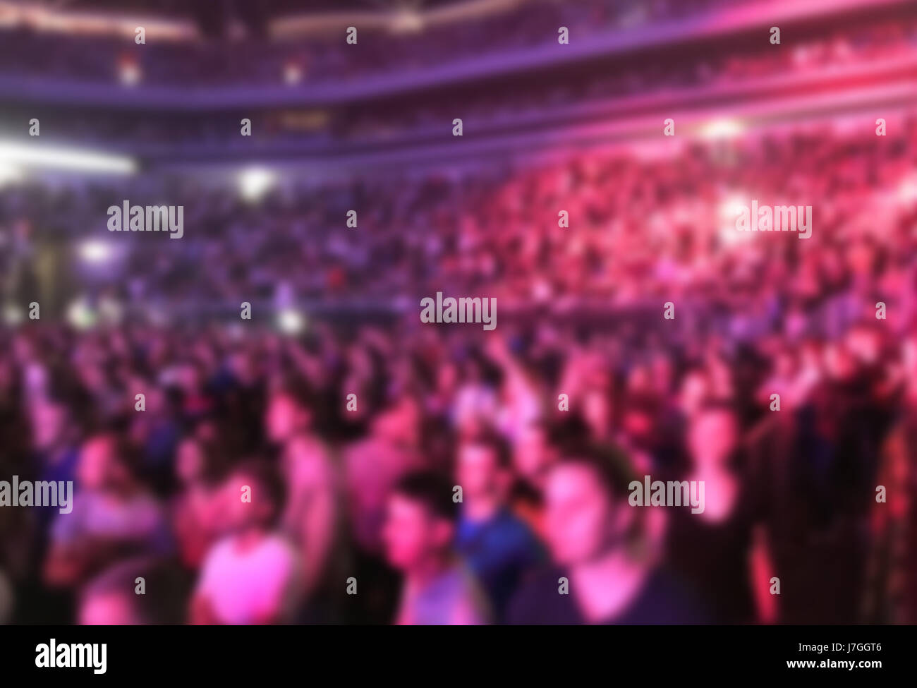blurred concert background light show fans and visitors Stock Photo - Alamy