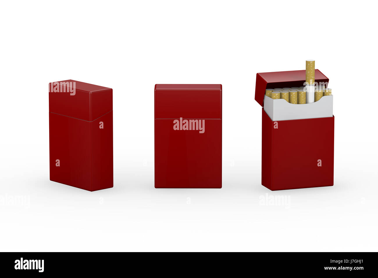 Blank red package of cigarettes with clipping path, ready for your ...
