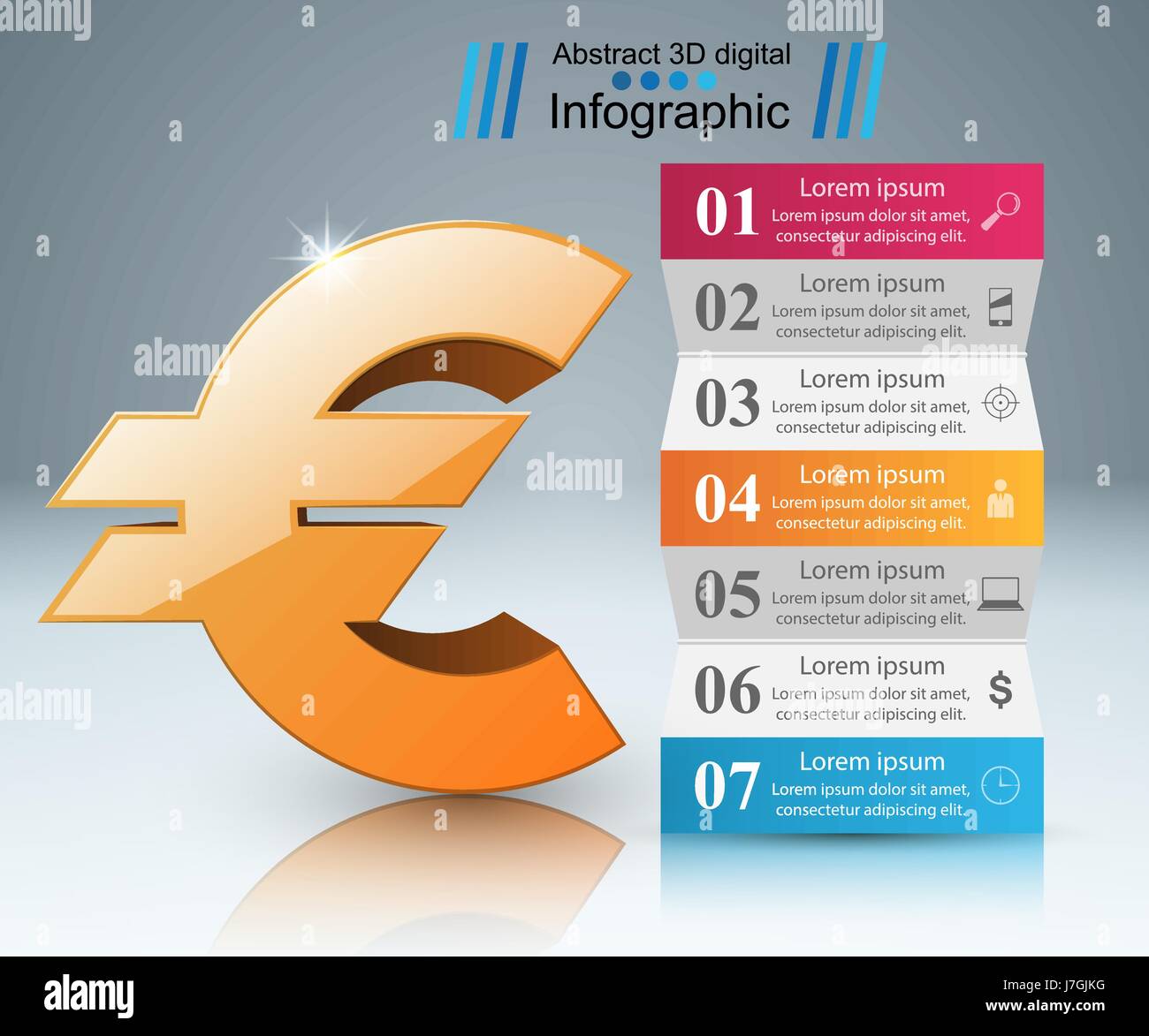 3D infographic.Euro, Money icon Stock Vector Image & Art - Alamy