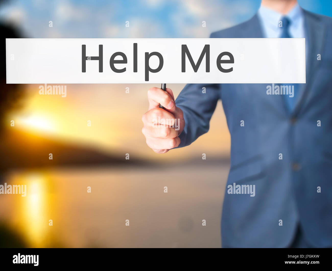Help Me - Businessman hand holding sign. Business, technology, internet ...