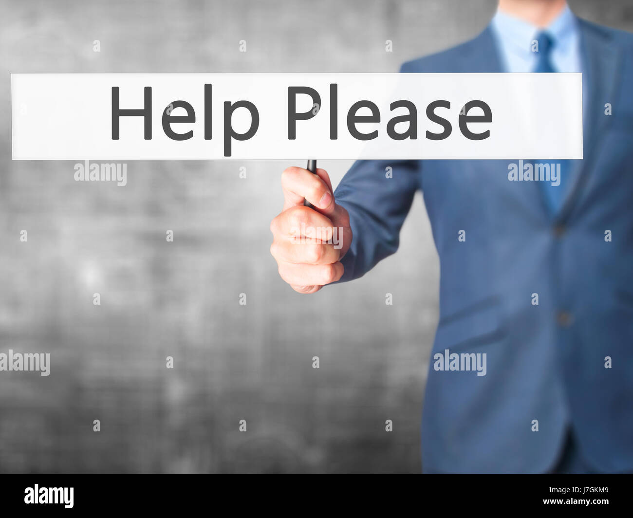 Help Please - Businessman hand holding sign. Business, technology ...