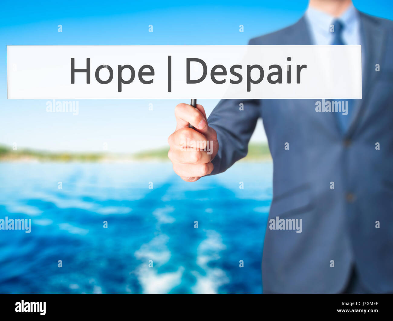 Hope Despair - Business man showing sign. Business, technology ...
