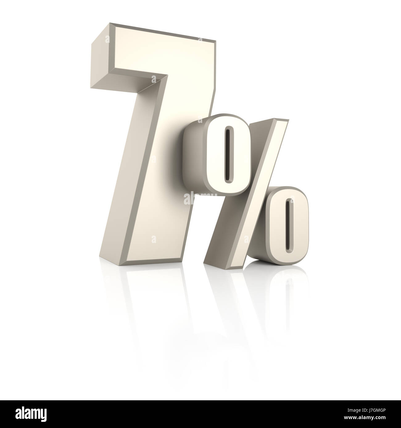 7 percent isolated on white background. 3d render Stock Photo - Alamy