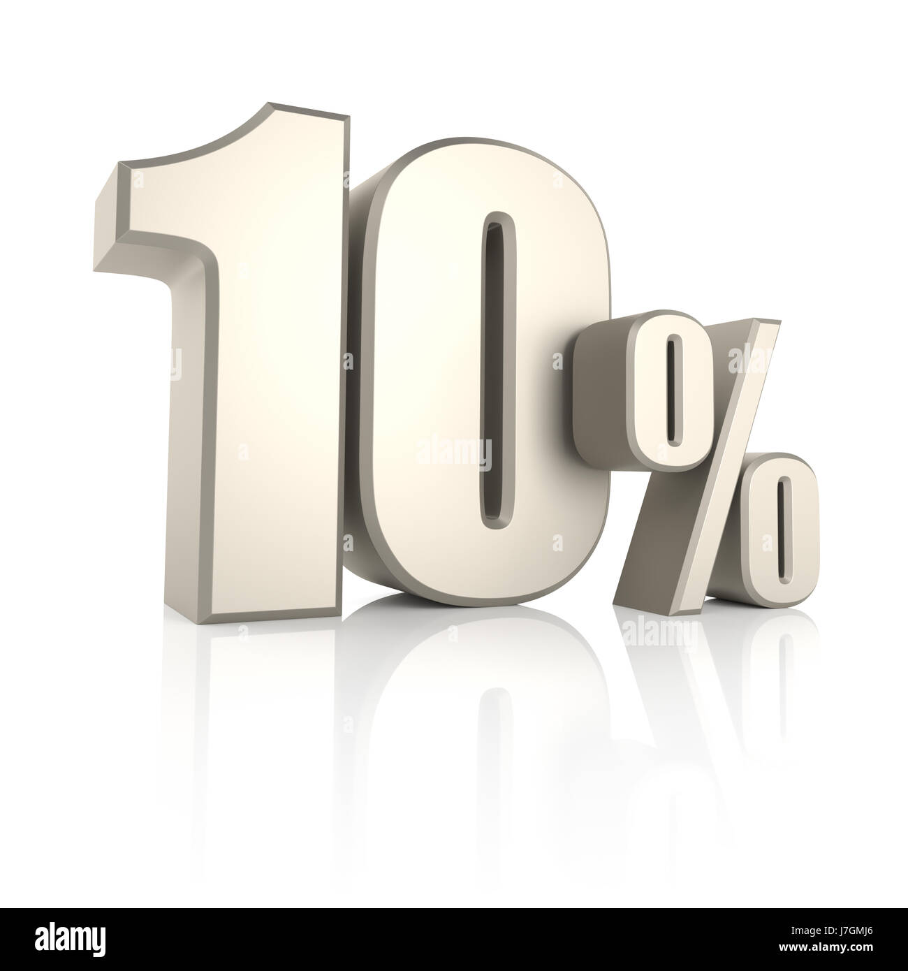 10 percent isolated on white background. 3d render Stock Photo - Alamy