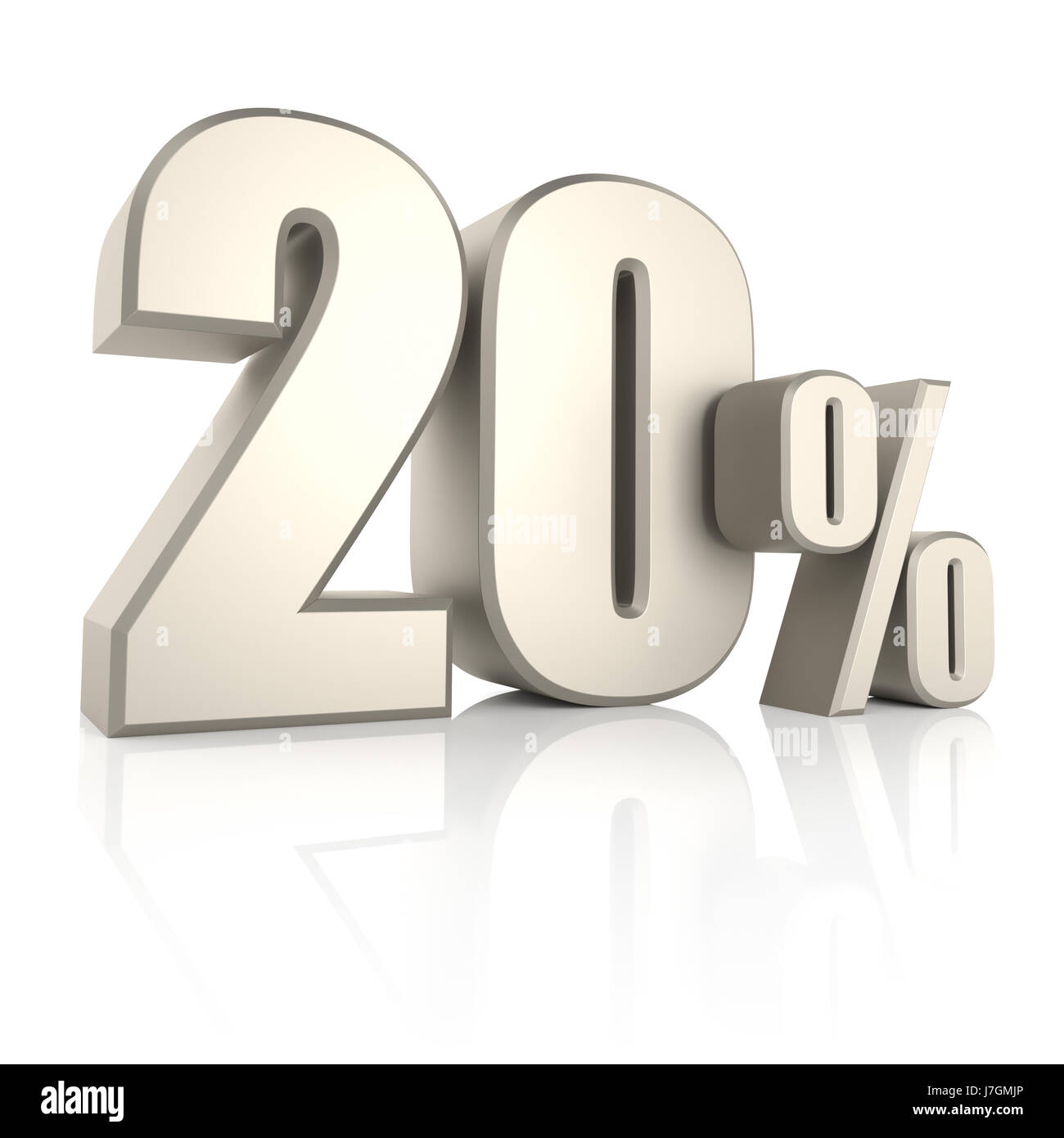 20 percent isolated on white background. 3d render Stock Photo - Alamy