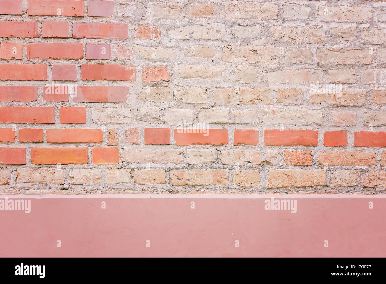 Old empty brick wall with painted plaster texture background Stock ...