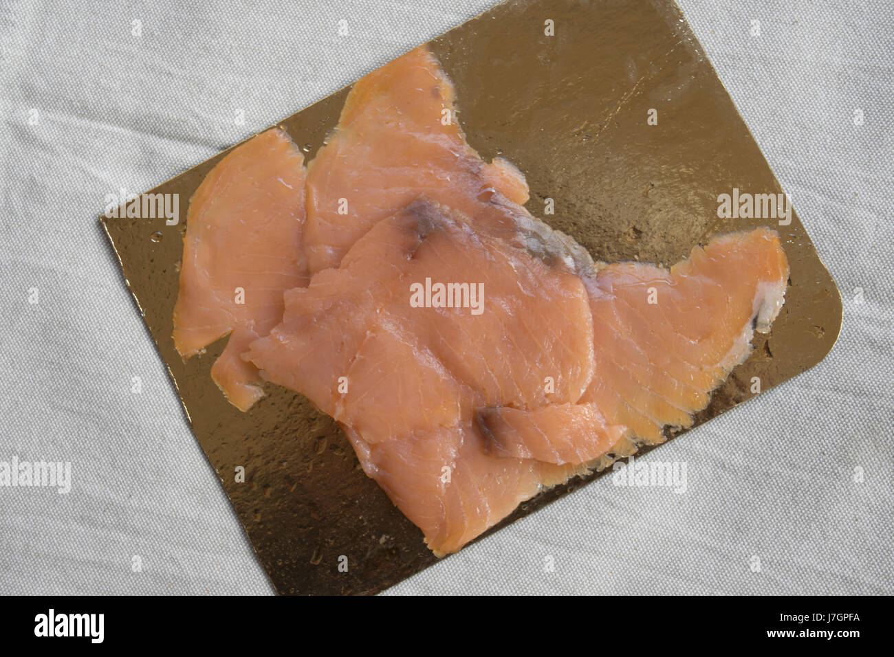 smoked salmon slices on Its package Stock Photo - Alamy