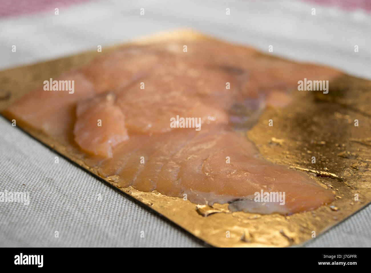 smoked salmon slices on Its package Stock Photo - Alamy