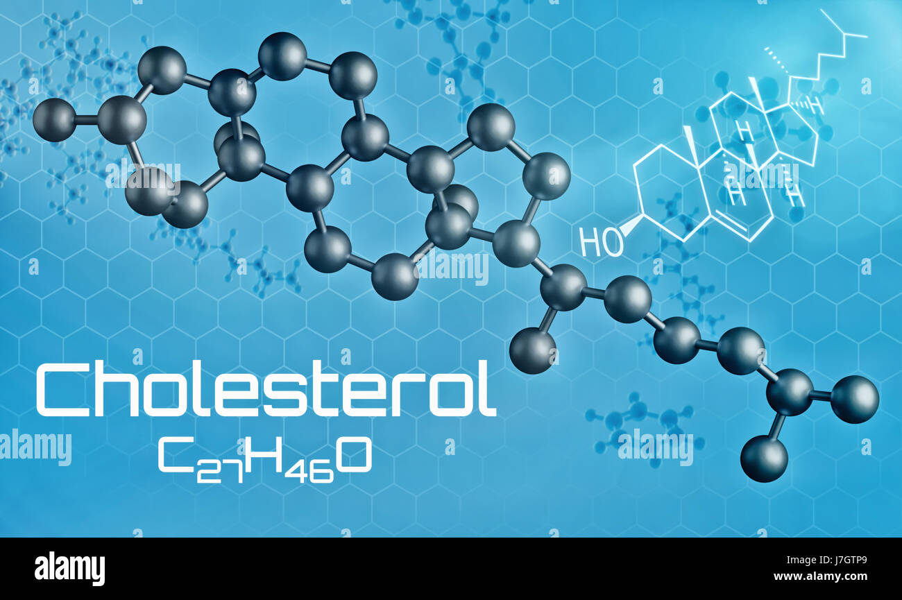 Three-dimensional molecular model of Cholesterol - 3d render Stock ...
