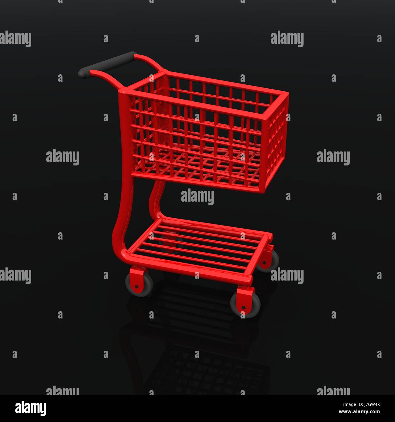 shopping cart red on black Stock Photo - Alamy