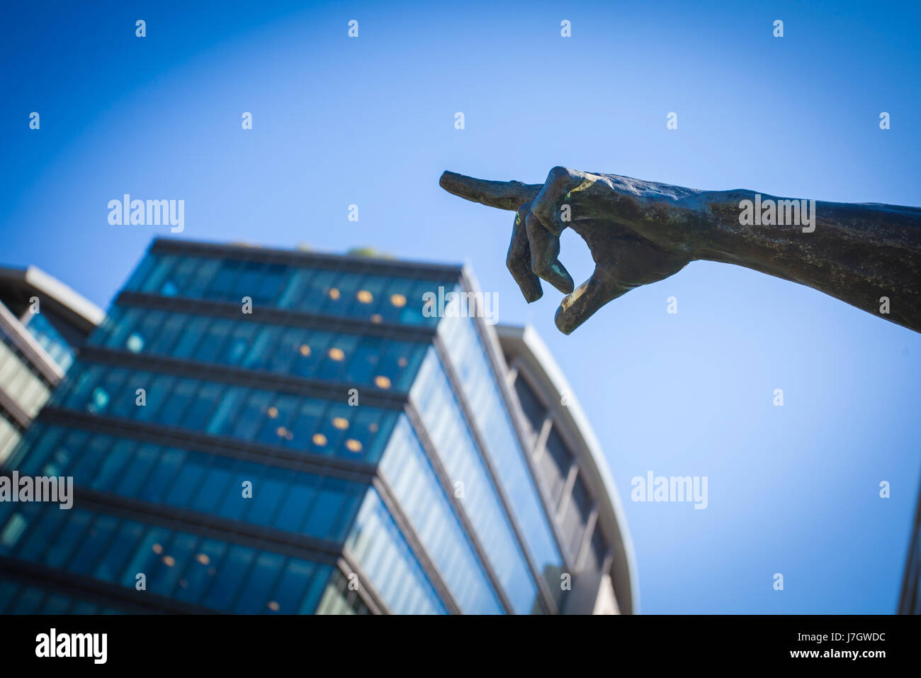 Bronze statue pointing finger of Bessenyei Ferenc Stock Photo - Alamy