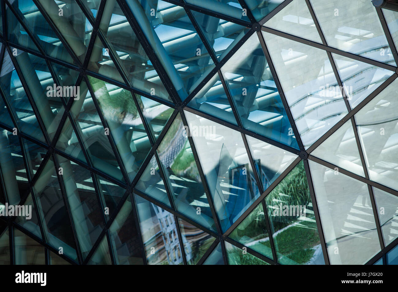 CET Budapest modern whale shaped building detail on the bank of Danube ...