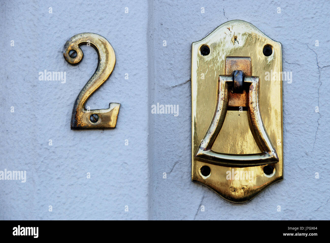 The number 2 on a wall Stock Photo - Alamy