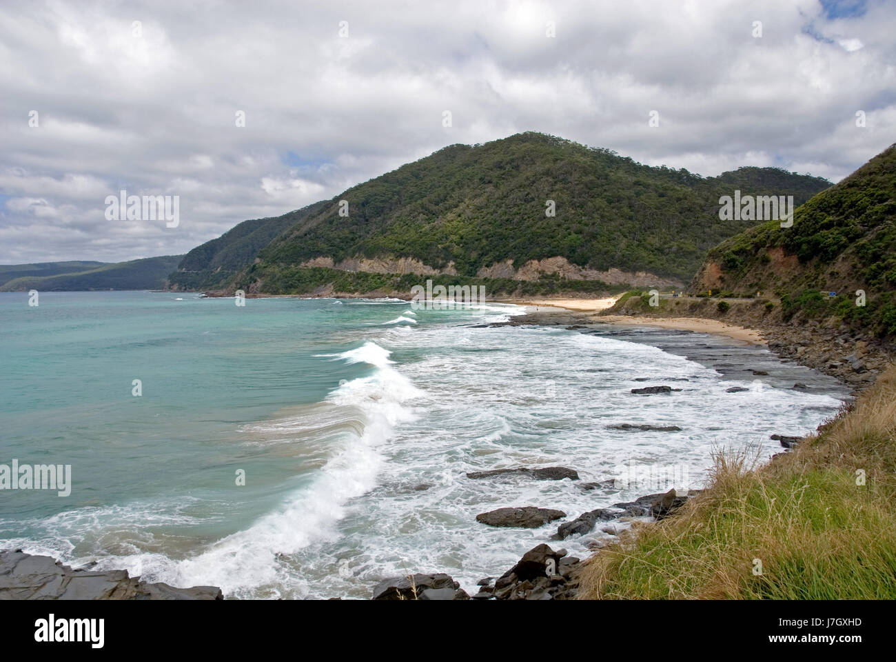 blue green beach seaside the beach seashore waves bushes australia foam ...