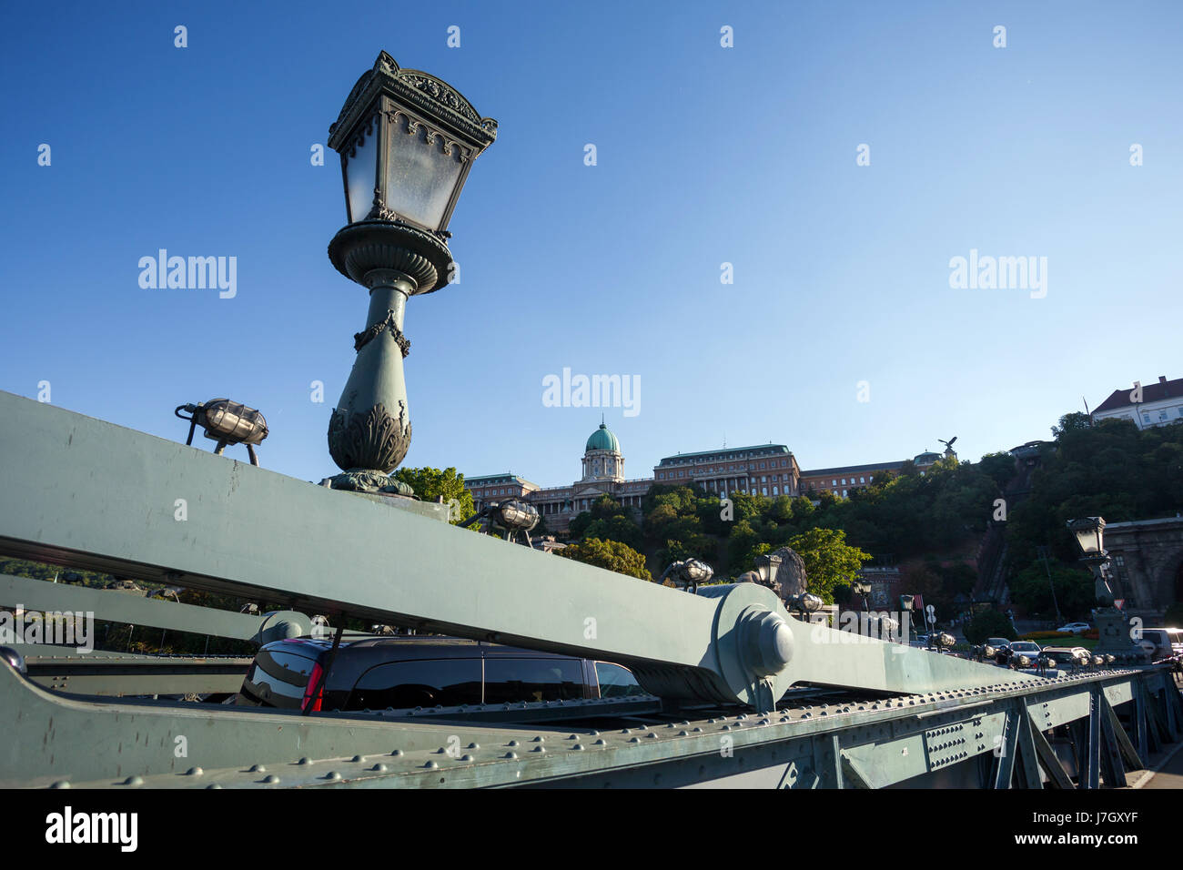 Buda Castle view from Chain Bridge, Budapest, Hungary Stock Photo - Alamy