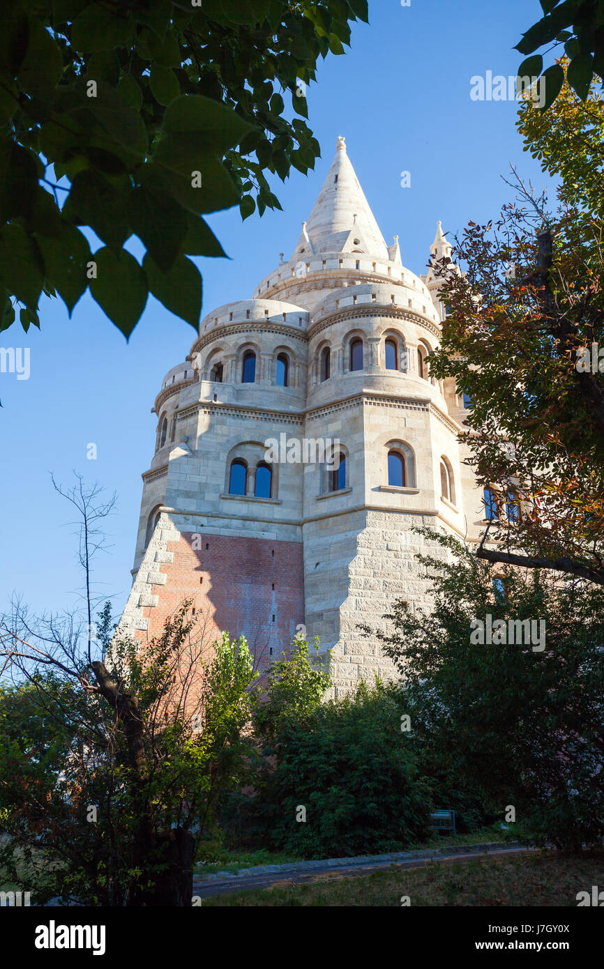 Fisherman's Bastion lit by sunset, Buda Castle, Budapest, Hungary Stock ...