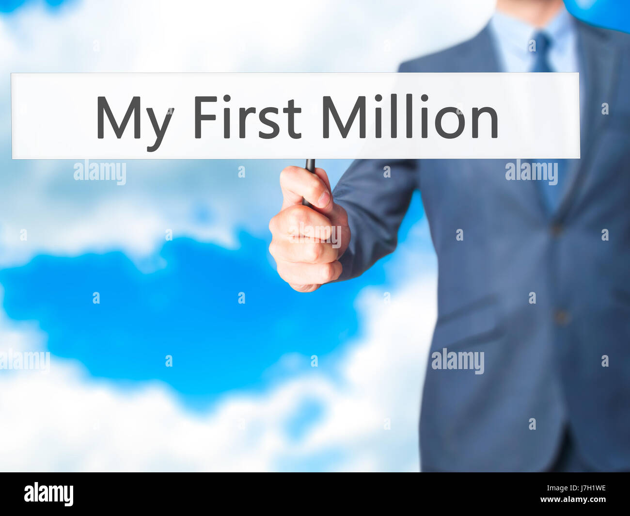 My First Million - Businessman hand holding sign. Business, technology ...