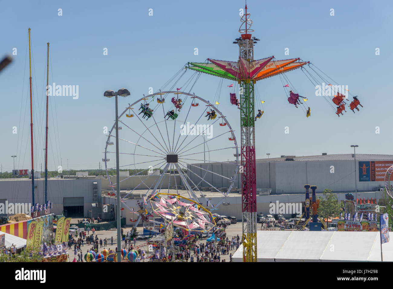 Carnival rides at the Houston Livestock Show and Rodeo Stock Photo - Alamy