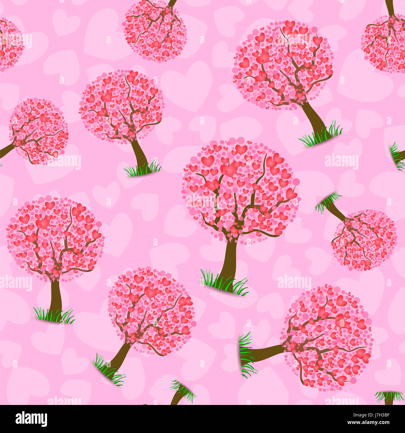 Heart Tree Pattern Stock Photo - Alamy