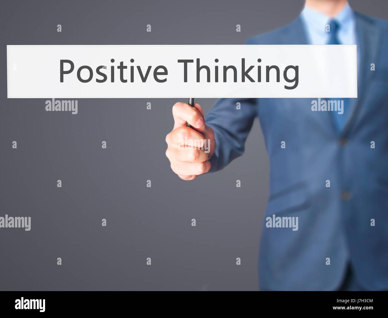 Positive Thinking - Businessman hand holding sign. Business, technology ...