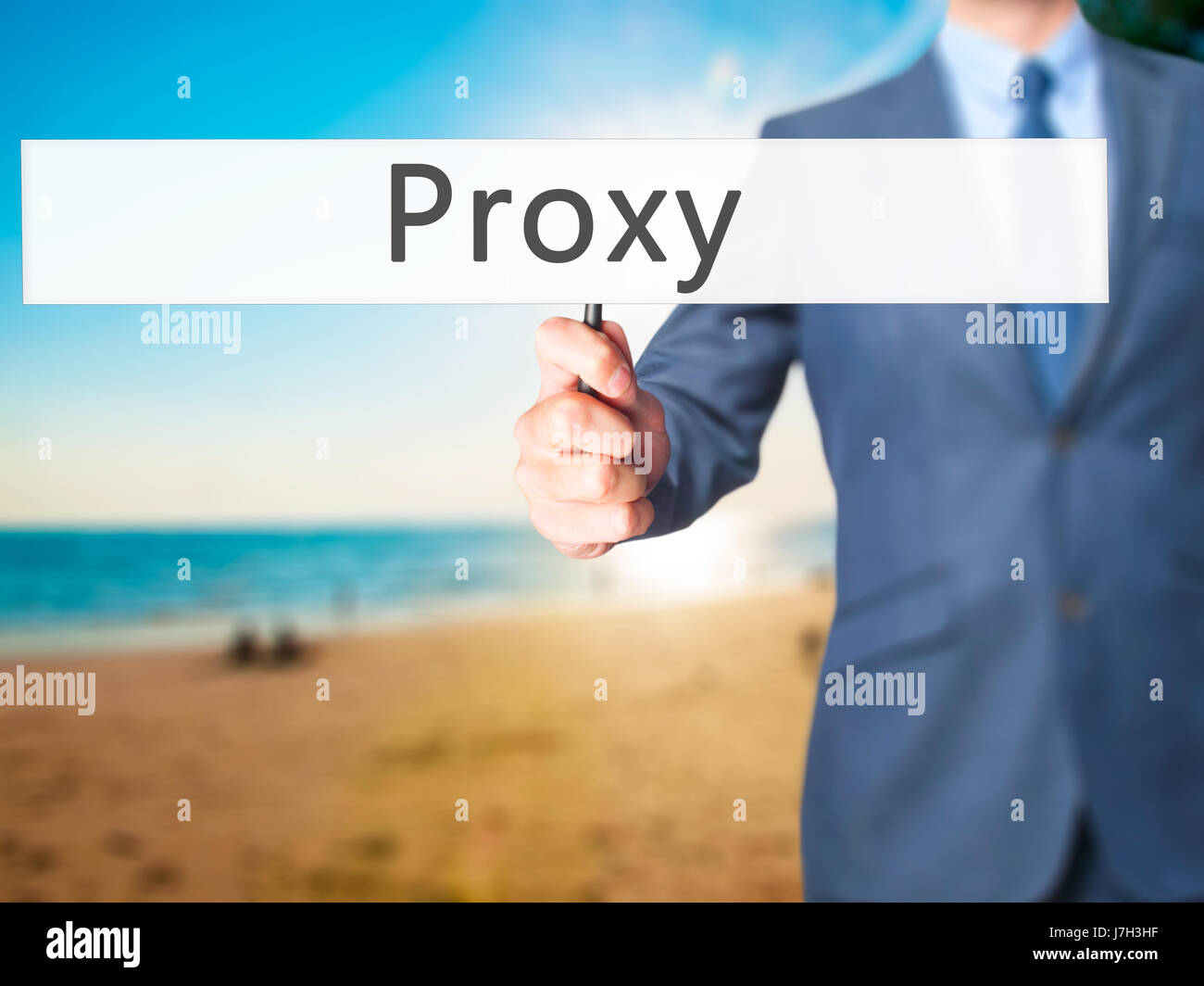 Proxy - Businessman hand holding sign. Business, technology, internet ...