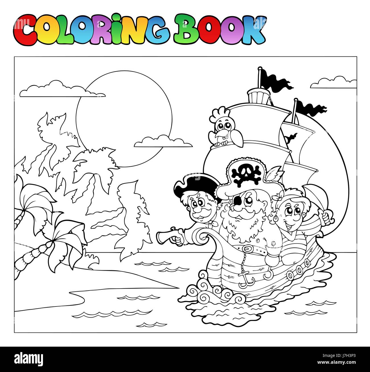 colour paint pirates painted pirate buccaneer colouring book humans ...