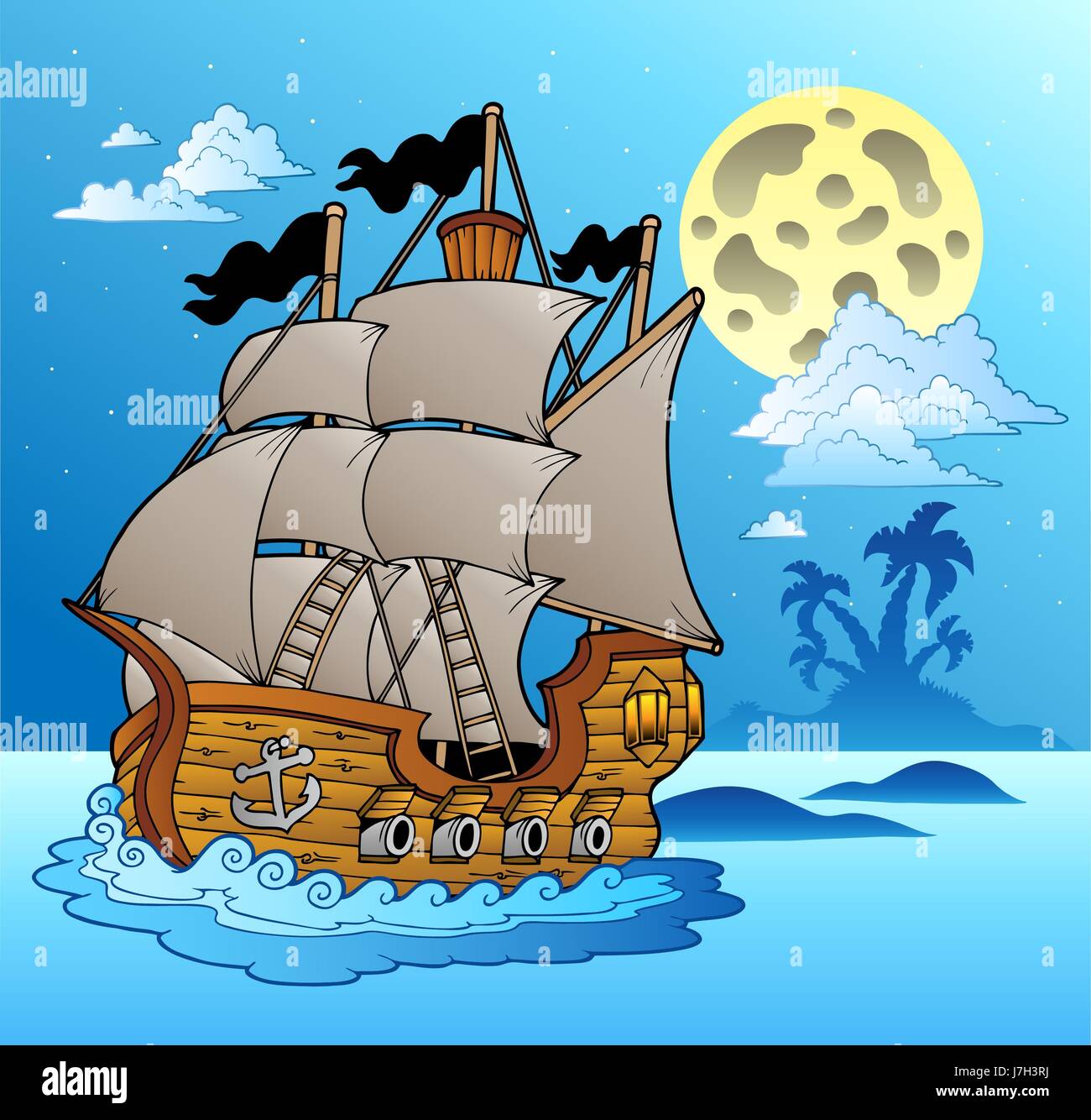 sail vessel boat ship pirate sailing salt water sea ocean water rowing ...