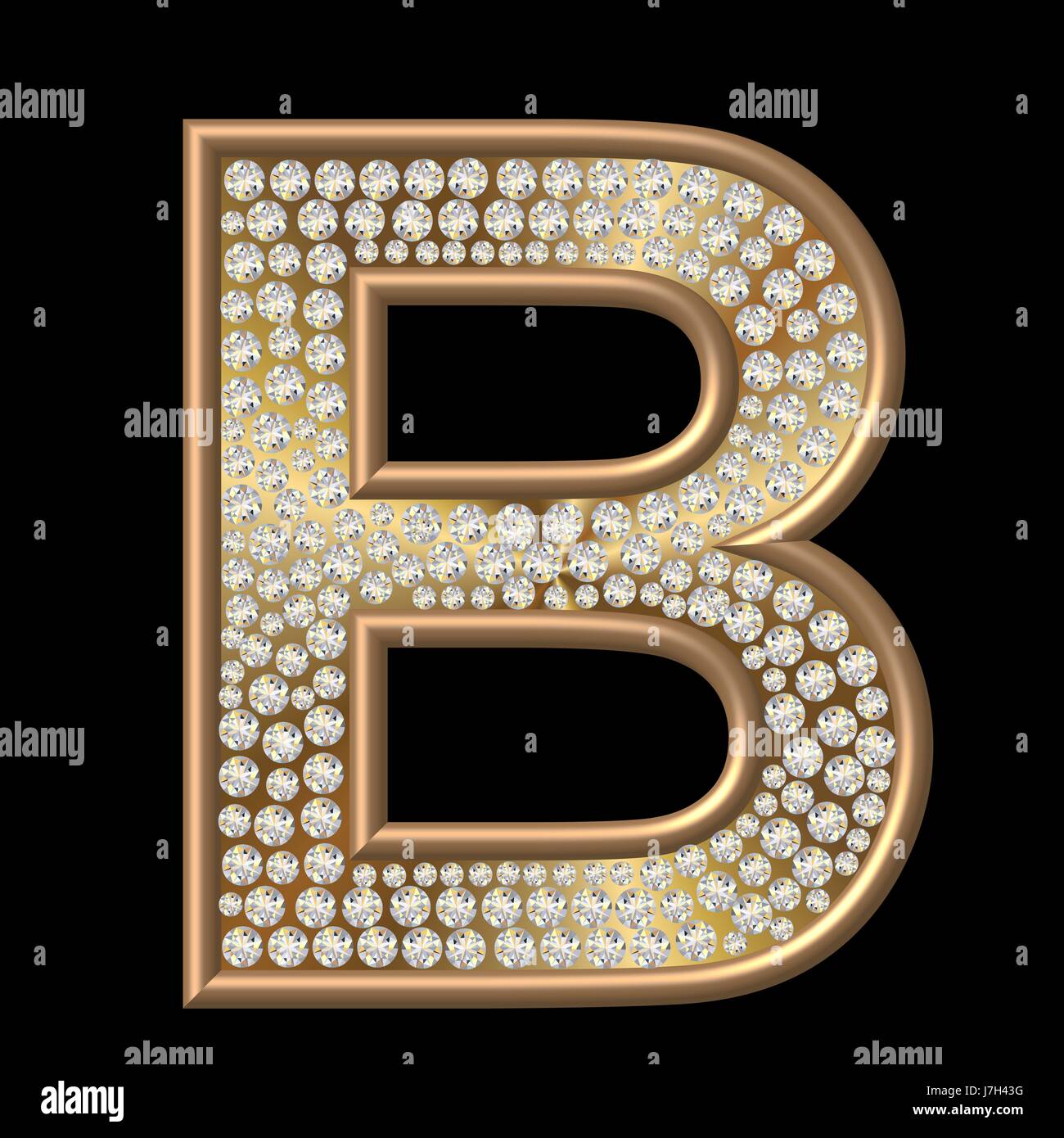golden letter with diamonds Stock Photo - Alamy