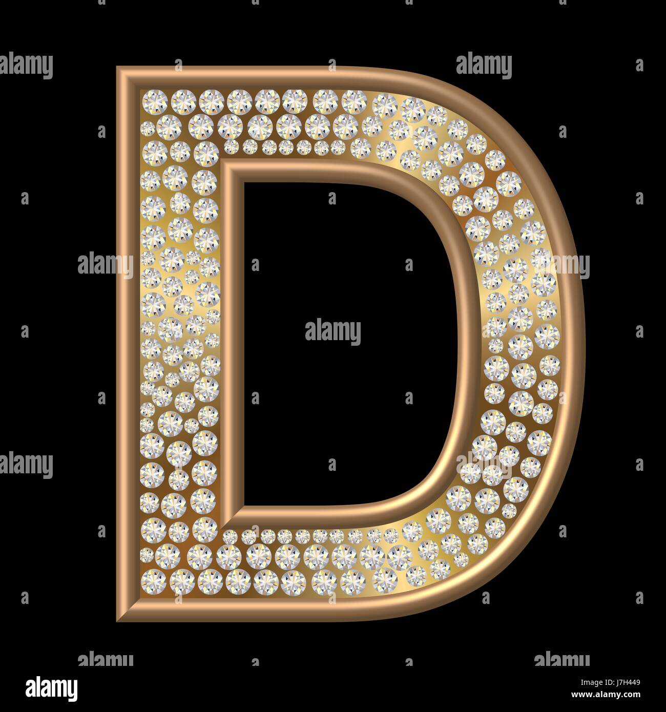 golden letter with diamonds Stock Photo - Alamy