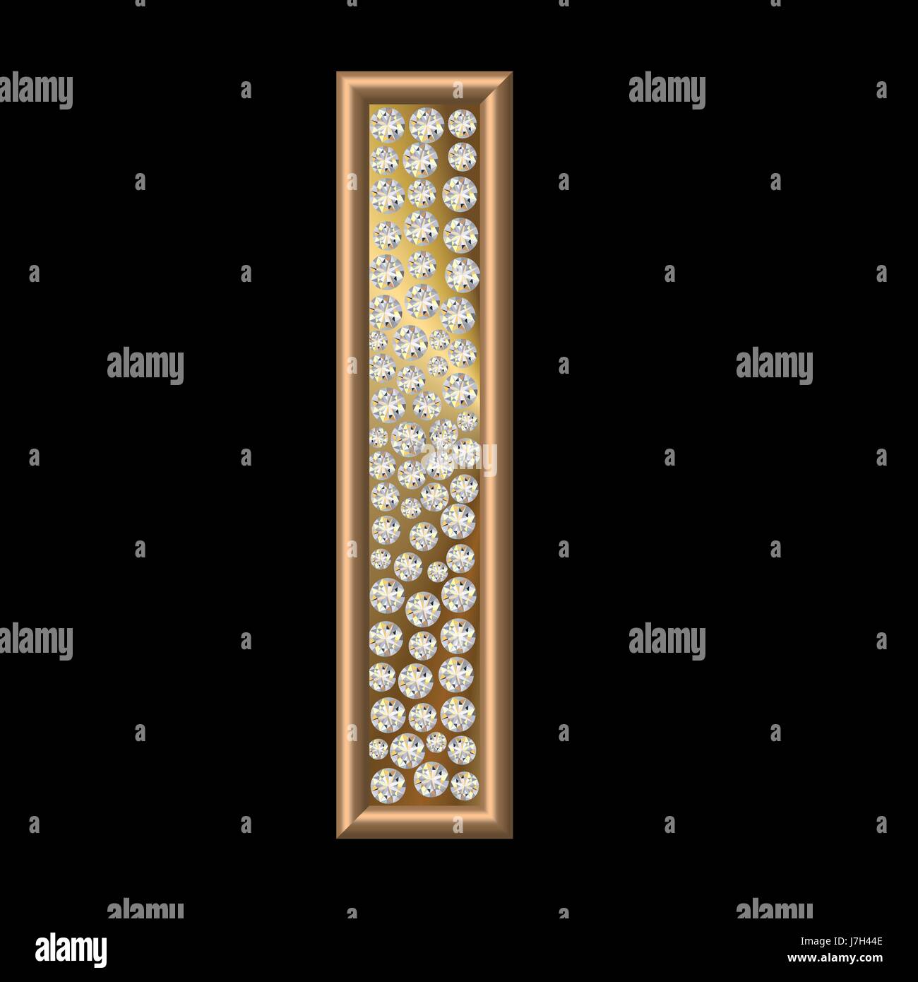 golden letter with diamonds Stock Photo - Alamy