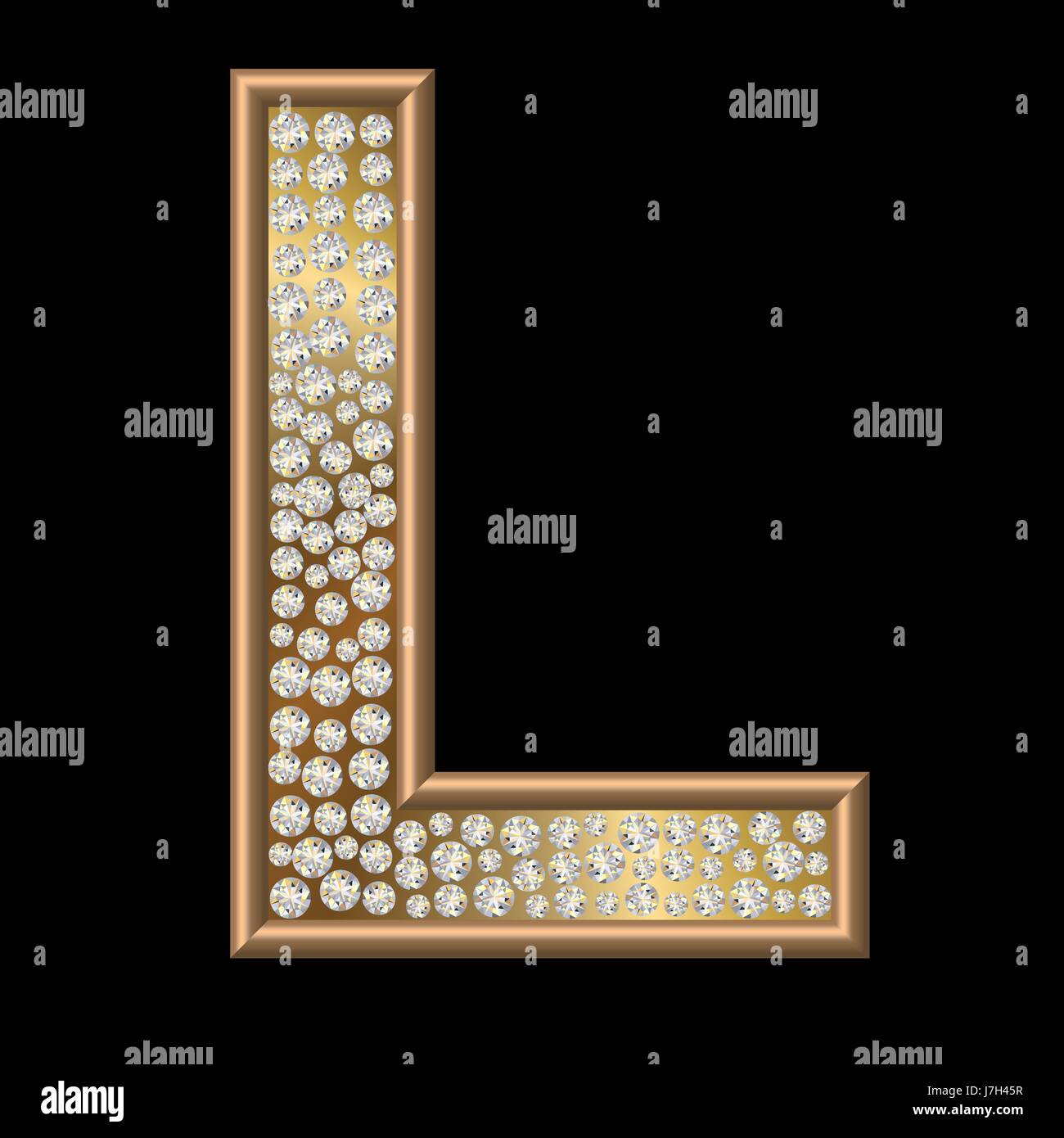 golden letter with diamonds Stock Photo - Alamy