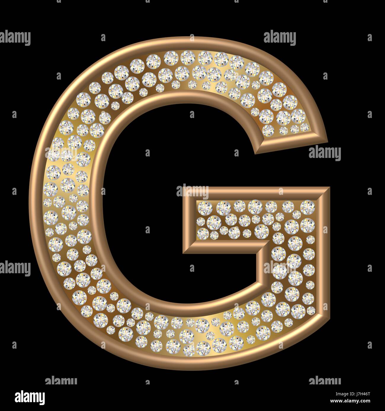 golden letter with diamonds Stock Photo - Alamy