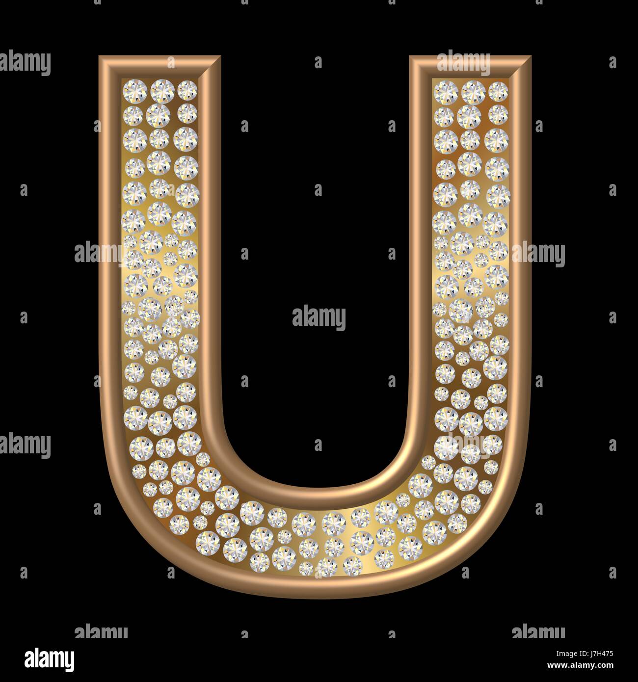 golden letter with diamonds Stock Photo - Alamy