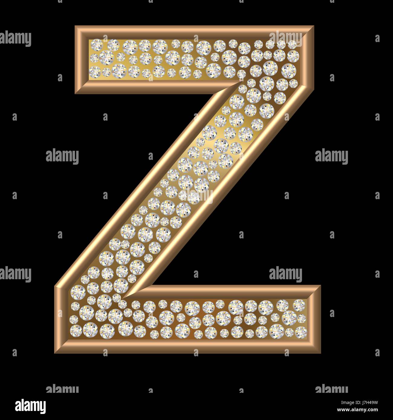 golden letter with diamonds Stock Photo - Alamy