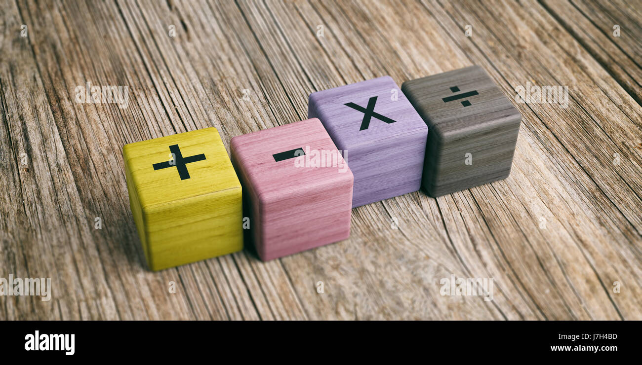 Maths symbols blocks hi-res stock photography and images - Alamy
