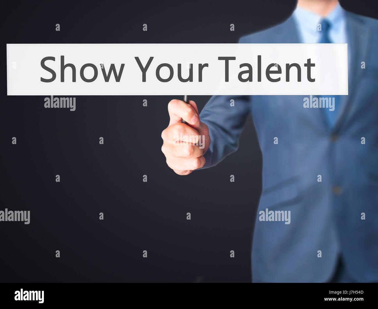 Show your Talent - Business man showing sign. Business, technology ...