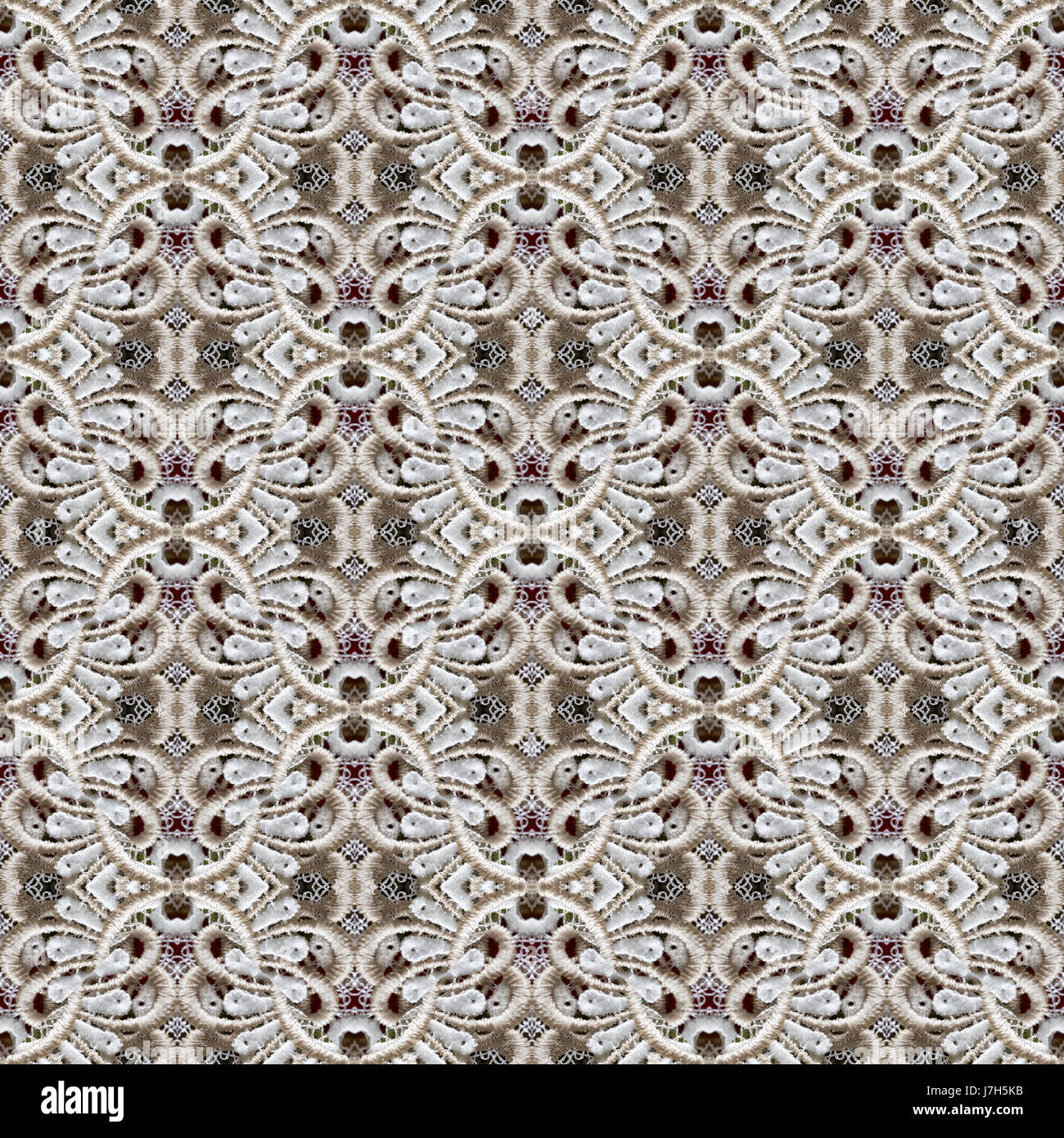 Seamlessly repeating lace pattern, digital collage from crocheted and ...