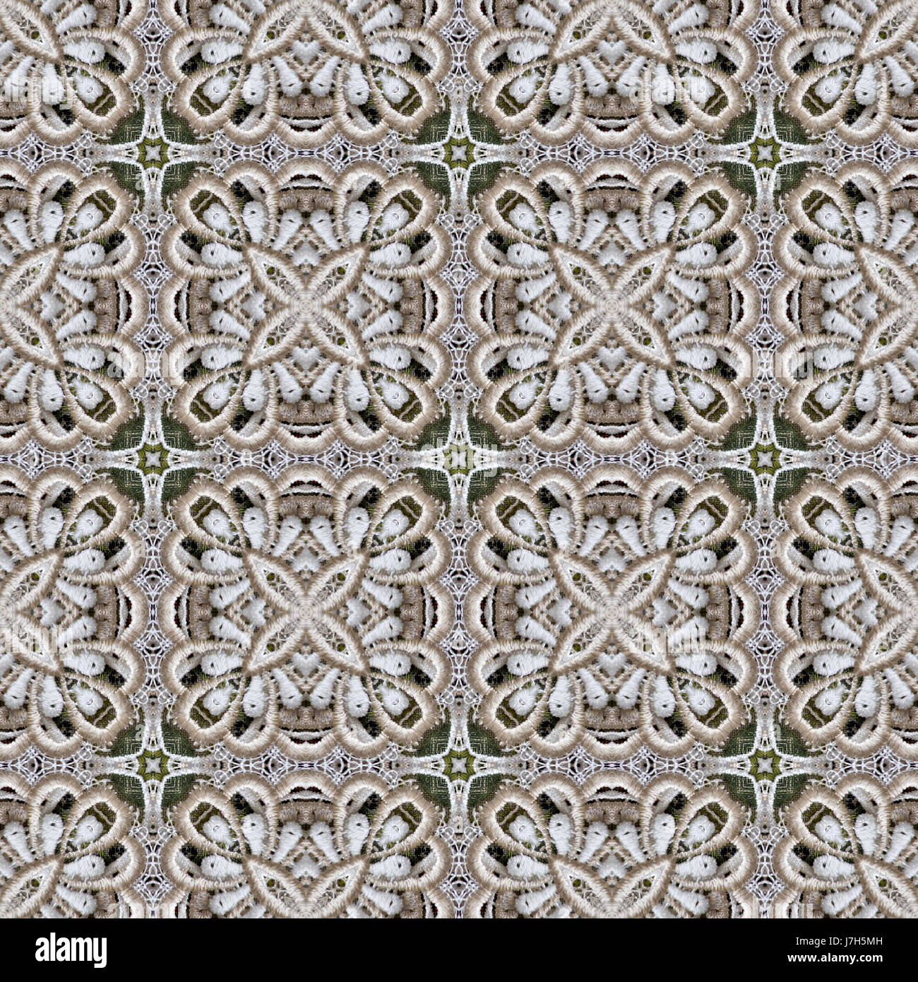 Seamlessly repeating lace pattern, digital collage from crocheted and ...