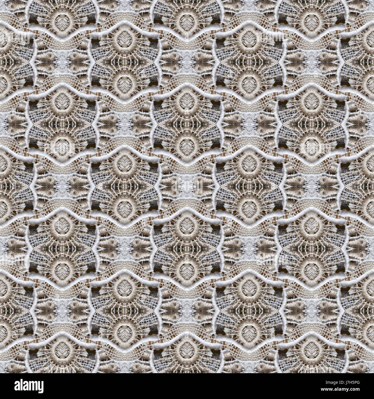 Seamlessly repeating lace pattern, digital collage from crocheted and ...