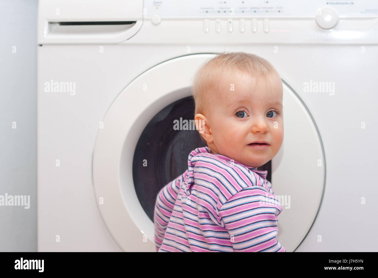 curious baby before washing Stock Photo - Alamy