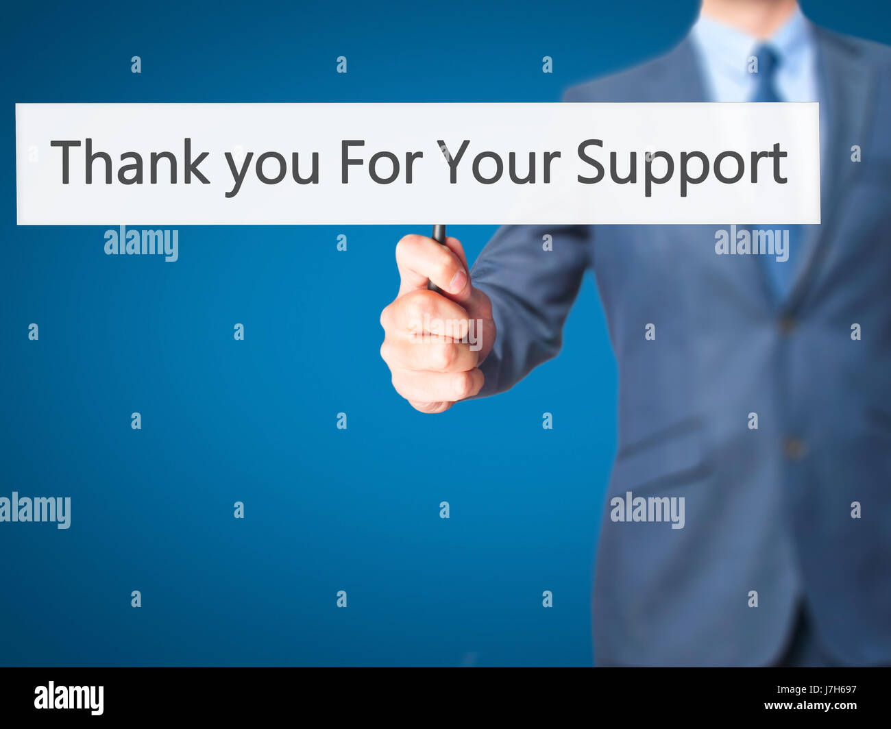 Thank you For Your Support - Businessman hand holding sign. Business ...
