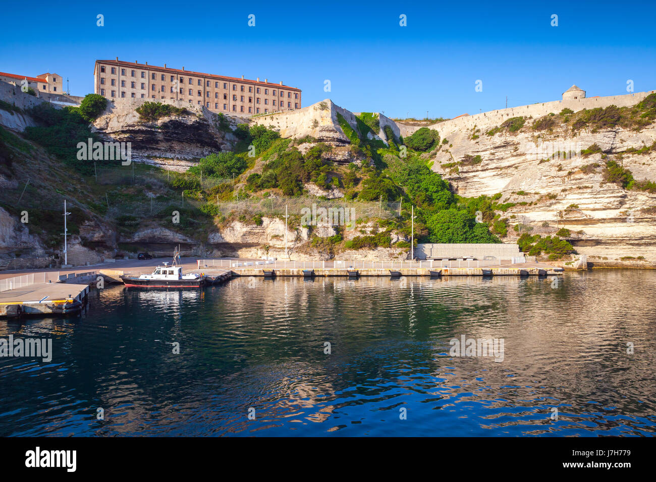 Main port of Bonifacio, Corsica island, France Stock Photo - Alamy