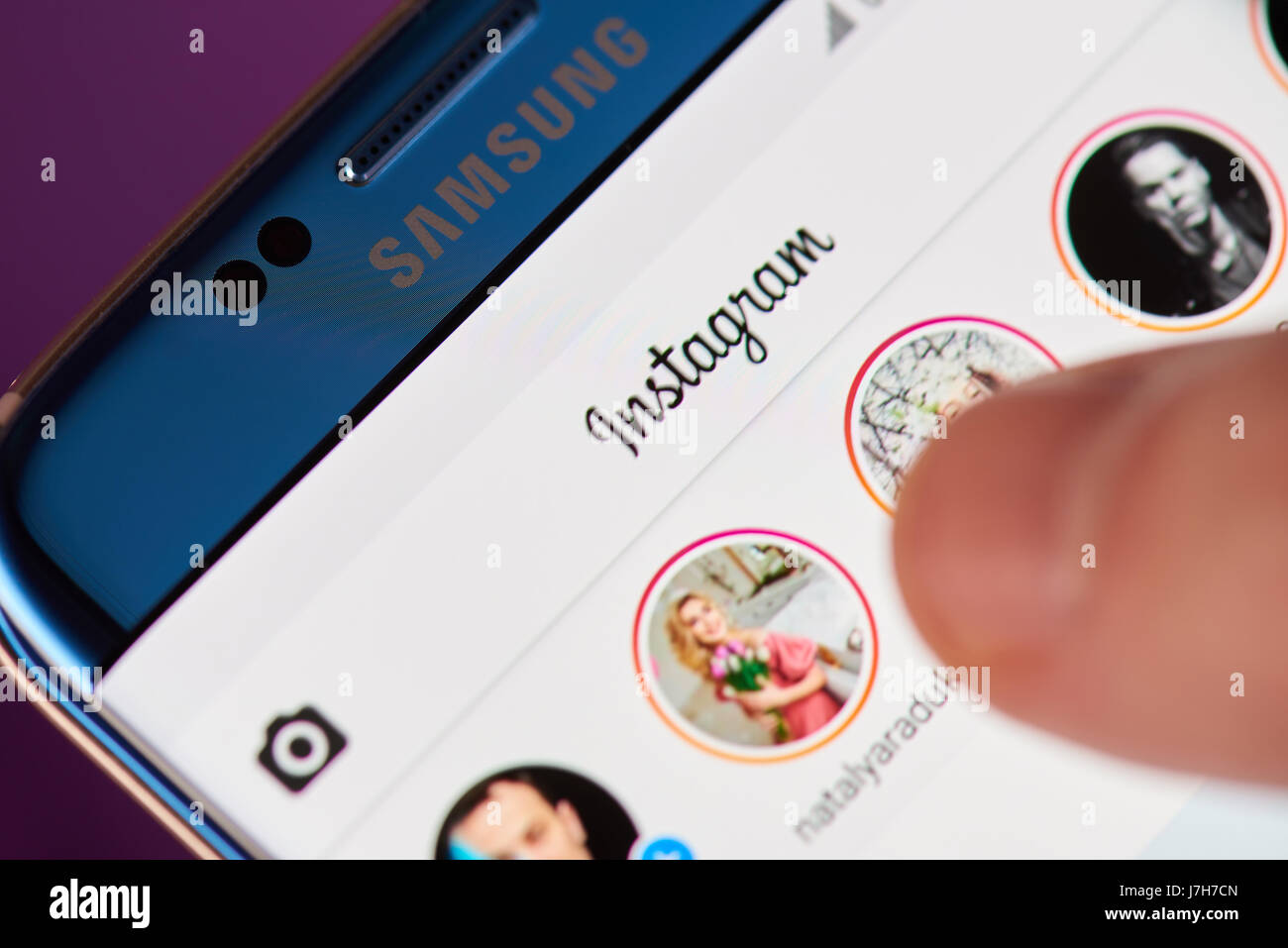 New york, USA - May 22, 2017: Instagram menu application on modern ...