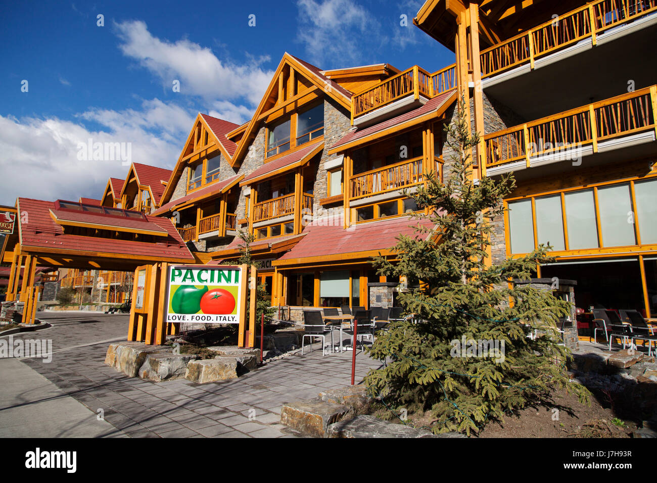 Facade of the Moose Hotel and Suites in Banff, Canada. The hotel hosts ...