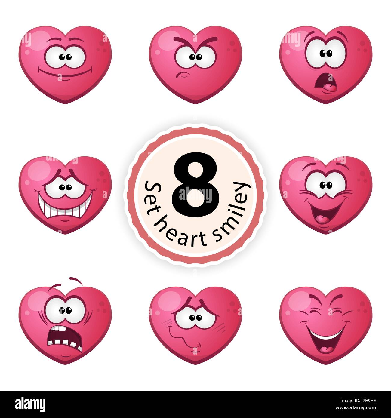 Cute heart vector smiley Stock Vector Image & Art - Alamy