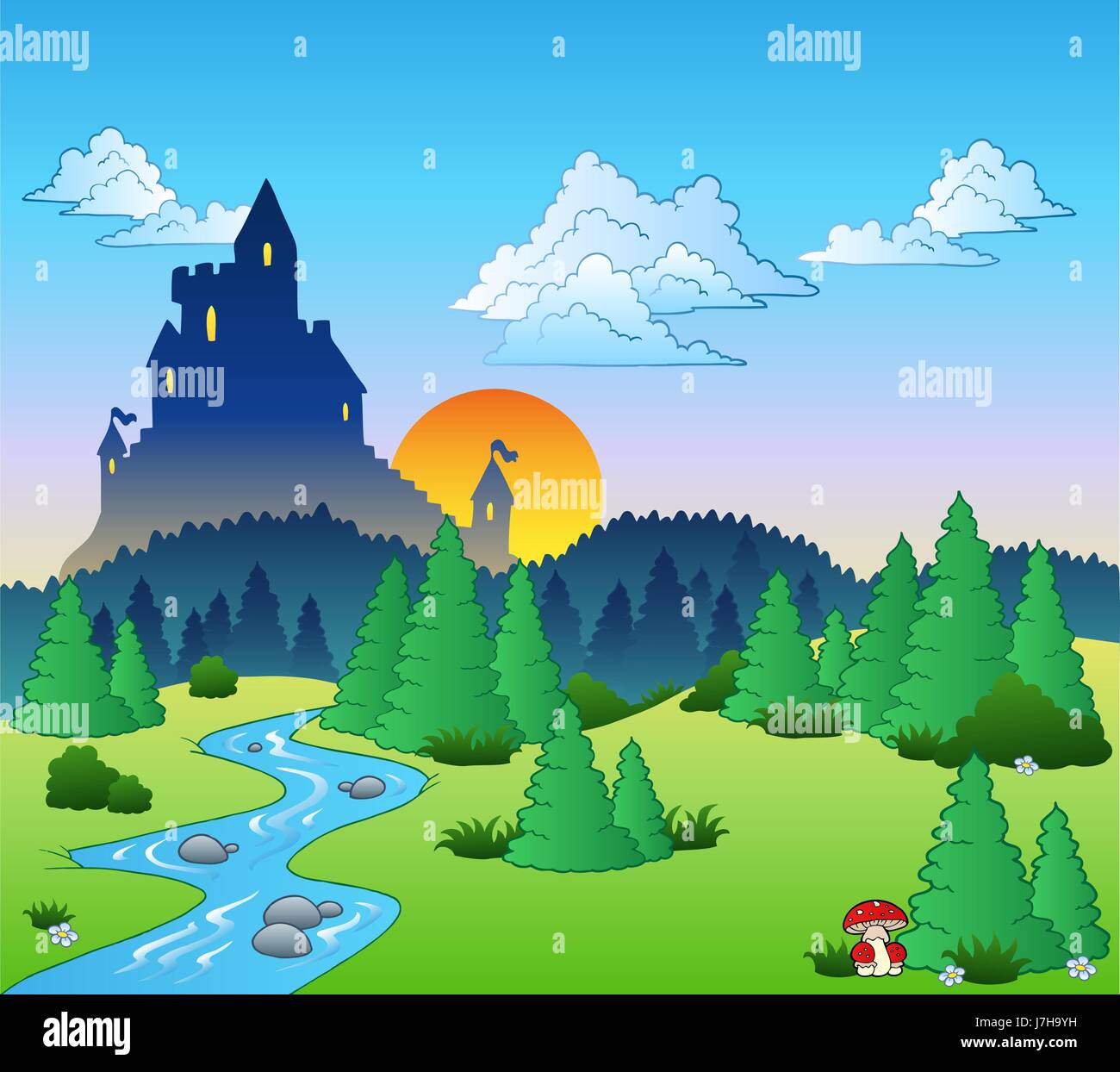 fantasy sight view outlook perspective vista panorama lookout landscape ...