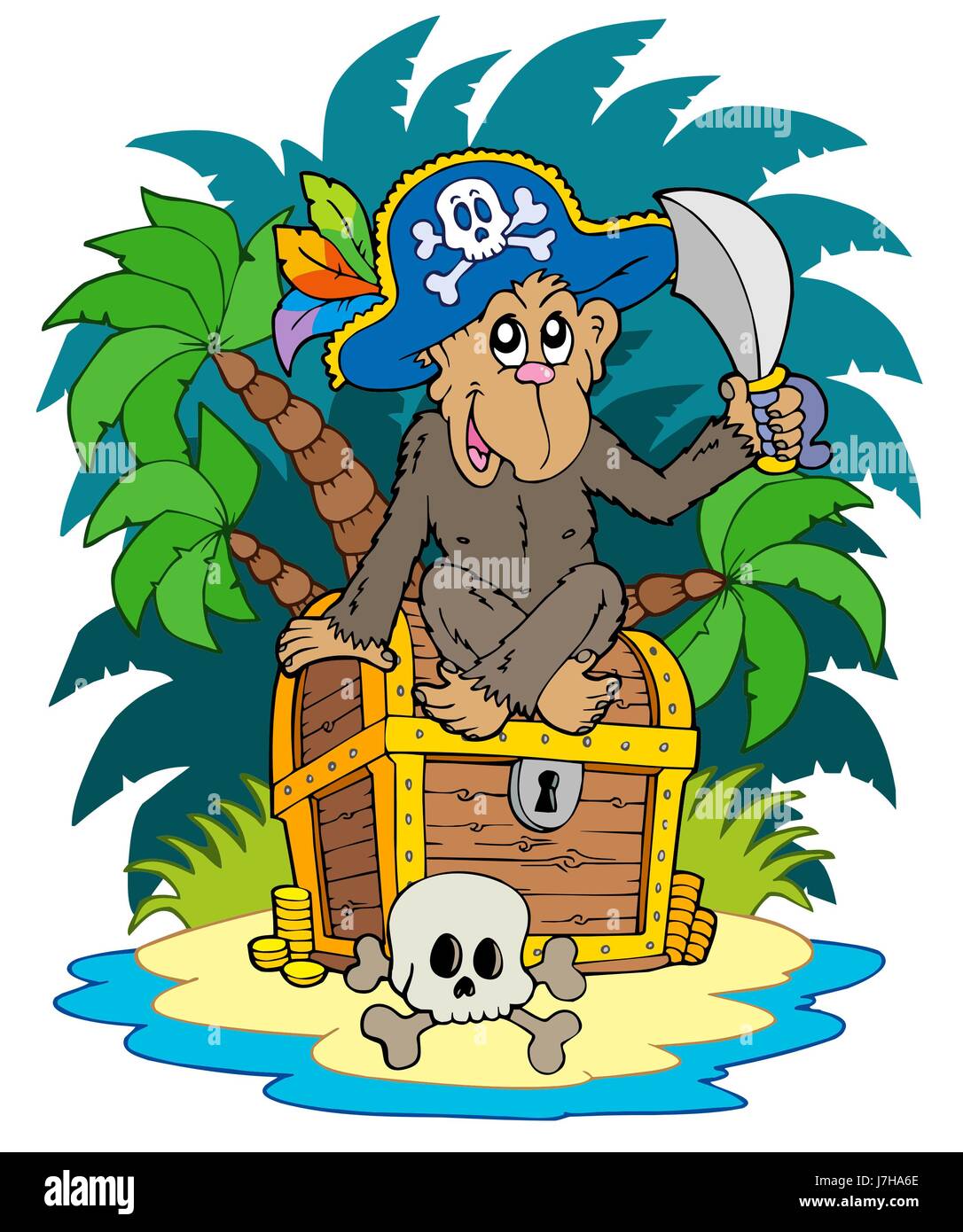 animal mammal hat monkey cap pirates pirate buccaneer laugh laughs ...