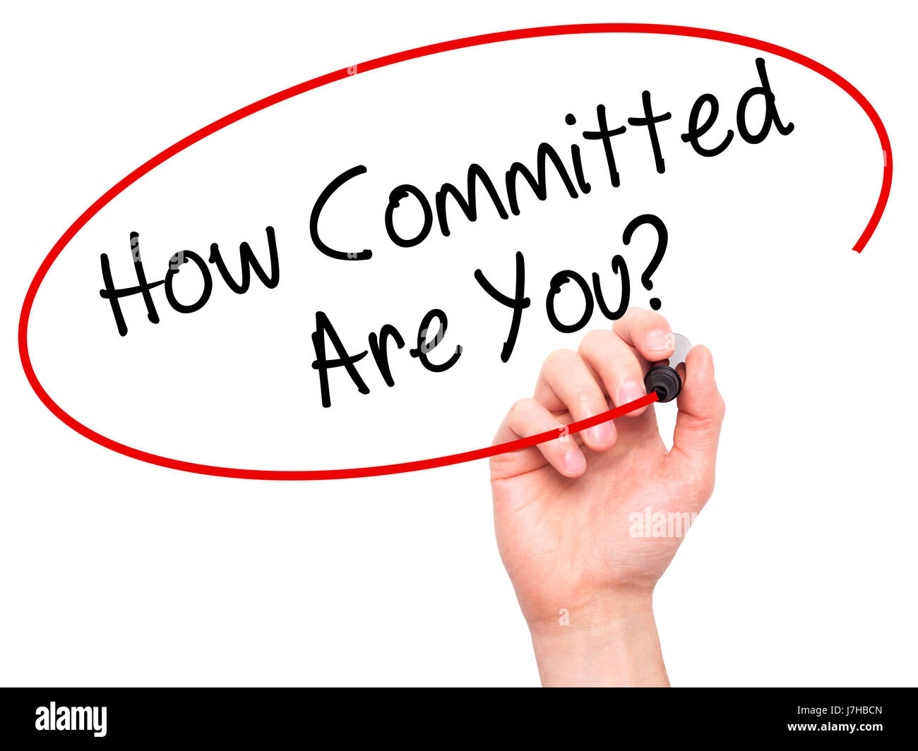 Man Hand writing How Committed Are You? with black marker on visual ...