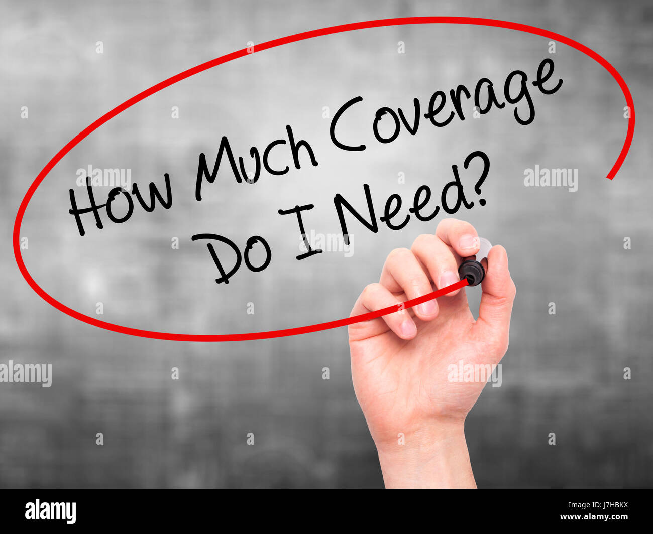 Man Hand writing How Much Coverage Do I Need? with black marker on ...
